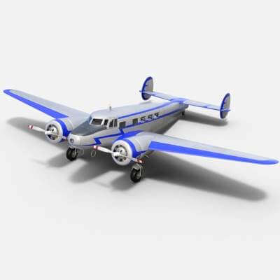 Lockheed L10 Electra Private - 3D Model by Dreamscape Studios