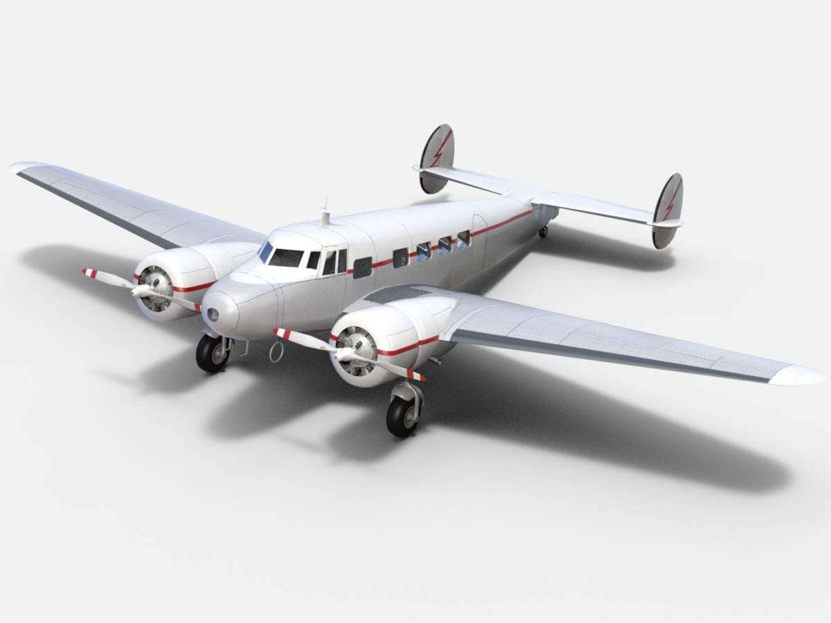Lockheed L10 Electra Private - 3D Model by Dreamscape Studios