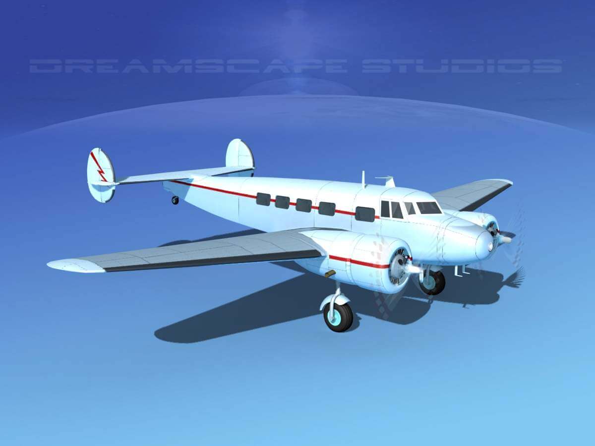 Lockheed L10 Electra Private - 3D Model by Dreamscape Studios
