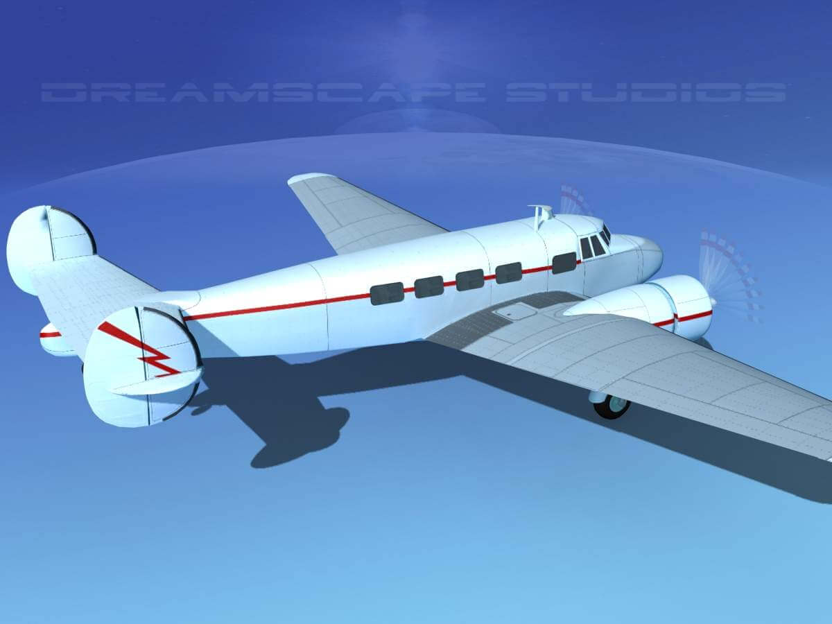 Lockheed L10 Electra Private - 3D Model by Dreamscape Studios
