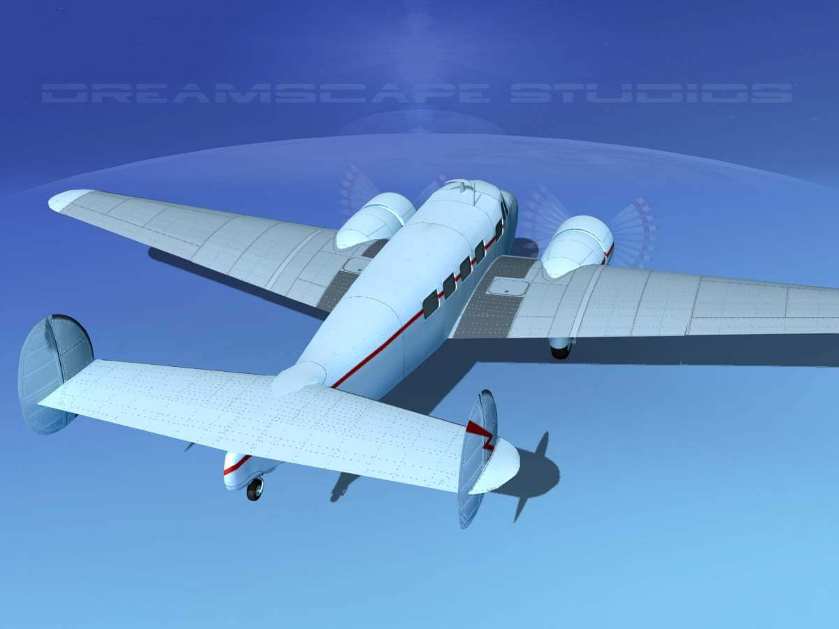 Lockheed L10 Electra Private - 3D Model by Dreamscape Studios