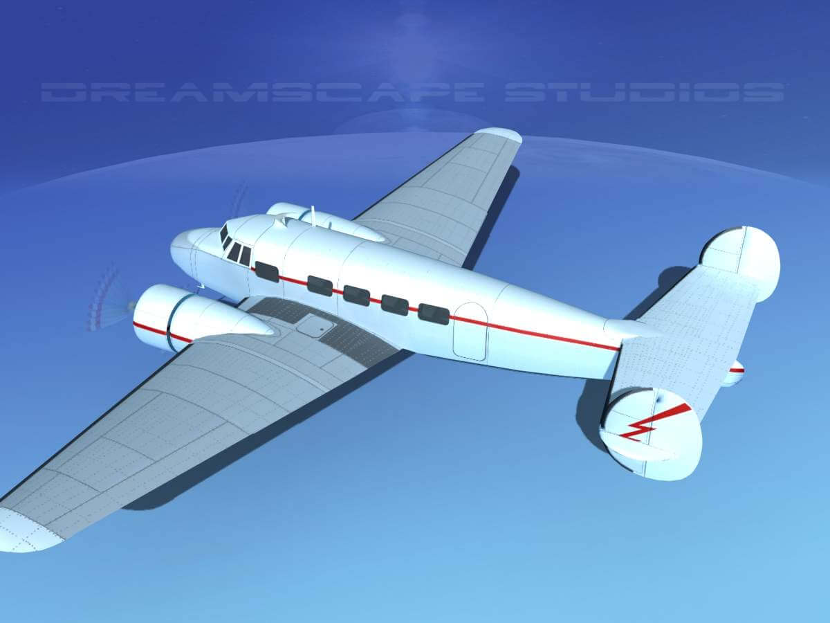 Lockheed L10 Electra Private - 3D Model by Dreamscape Studios