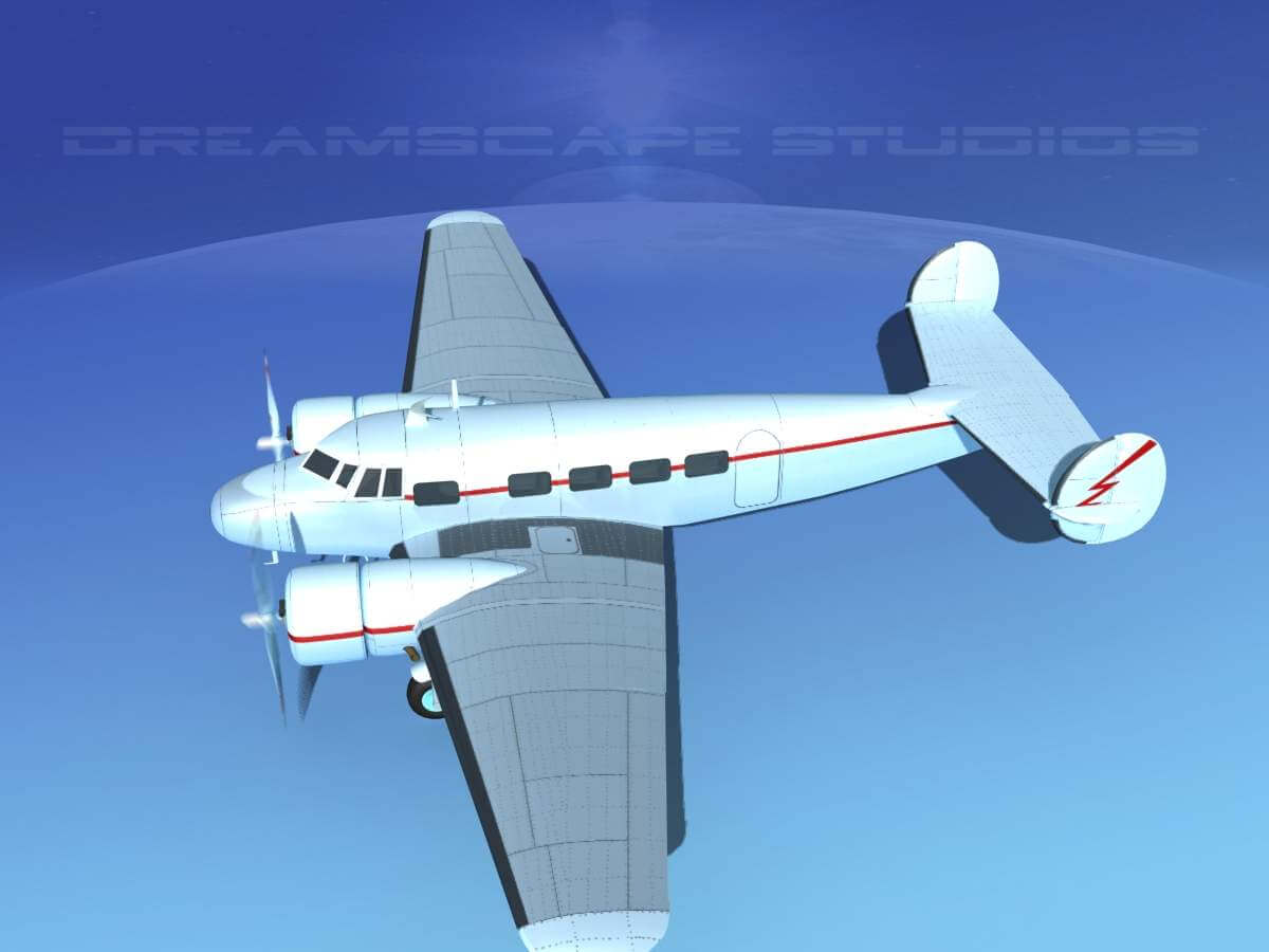 Lockheed L10 Electra Private - 3D Model by Dreamscape Studios