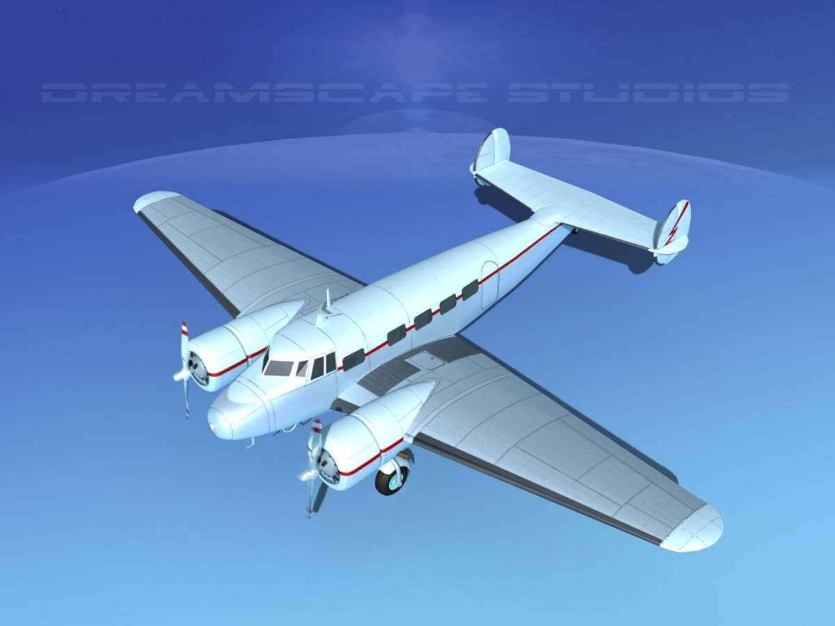 Lockheed L10 Electra Private - 3D Model by Dreamscape Studios