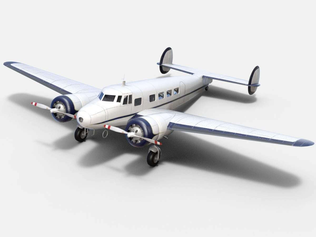 Lockheed L10 Electra Private - 3D Model by Dreamscape Studios