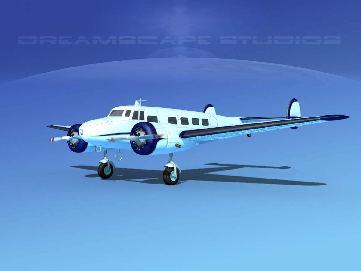 Lockheed L10 Electra Private - 3D Model by Dreamscape Studios