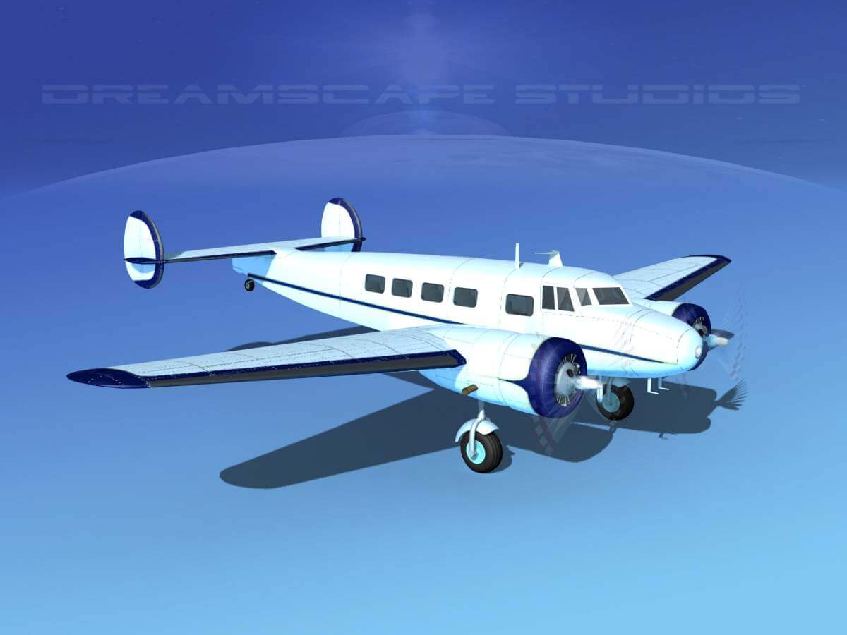 Lockheed L10 Electra Private - 3D Model by Dreamscape Studios