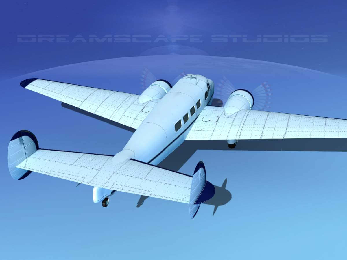 Lockheed L10 Electra Private - 3D Model by Dreamscape Studios
