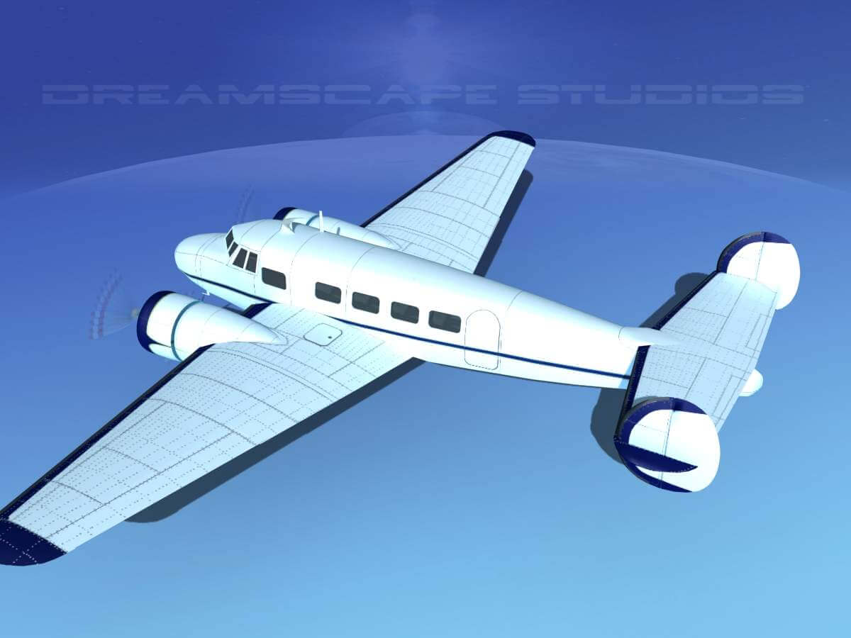 Lockheed L10 Electra Private - 3D Model by Dreamscape Studios