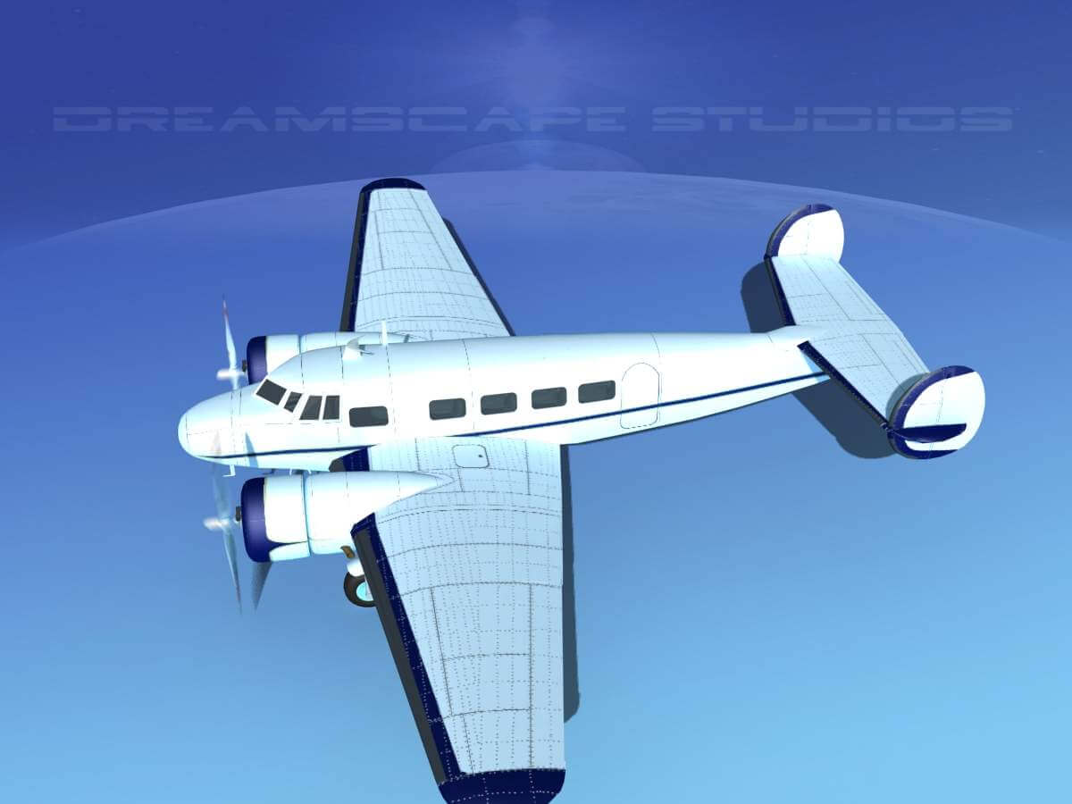 Lockheed L10 Electra Private - 3D Model by Dreamscape Studios
