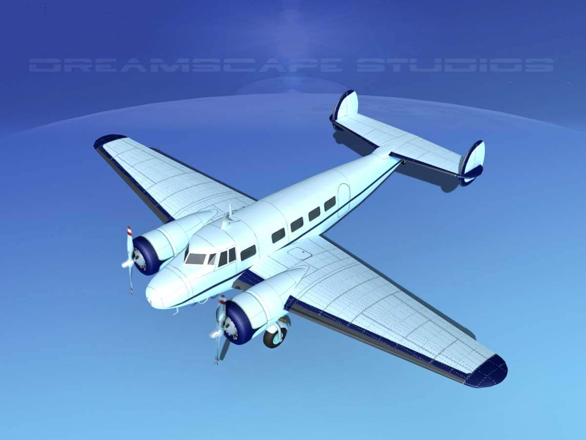 Lockheed L10 Electra Private - 3D Model by Dreamscape Studios