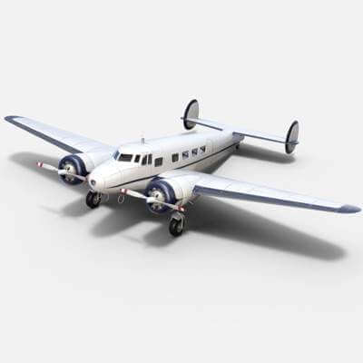 Lockheed L10 Electra Private - 3D Model by Dreamscape Studios