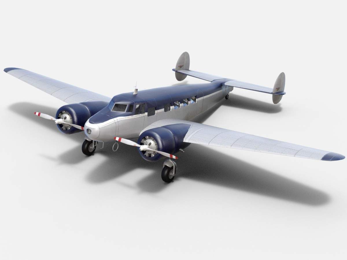 Lockheed L10 Electra Private - 3D Model by Dreamscape Studios
