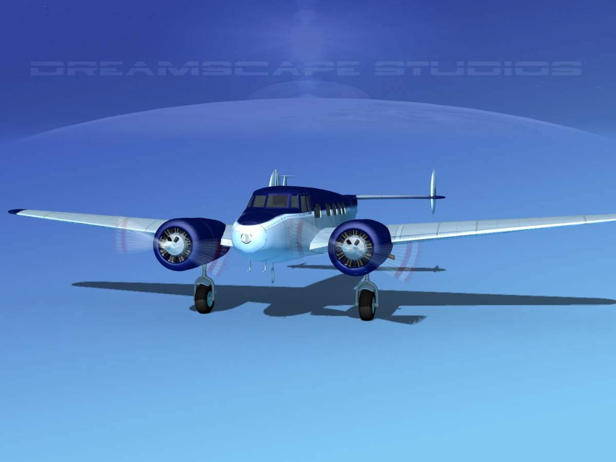 Lockheed L10 Electra Private - 3D Model by Dreamscape Studios