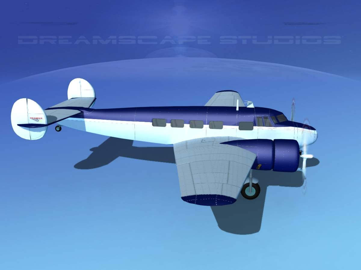 Lockheed L10 Electra Private - 3D Model by Dreamscape Studios