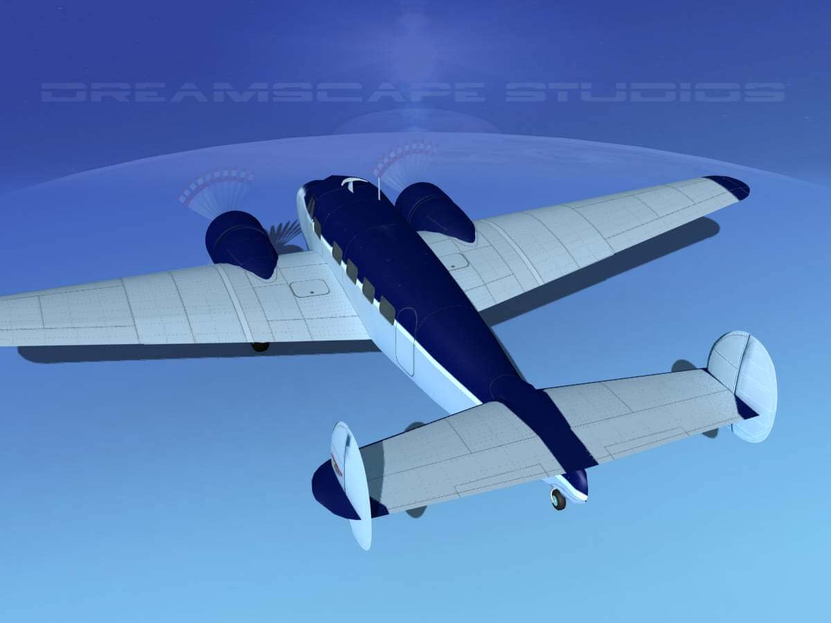 Lockheed L10 Electra Private - 3D Model by Dreamscape Studios