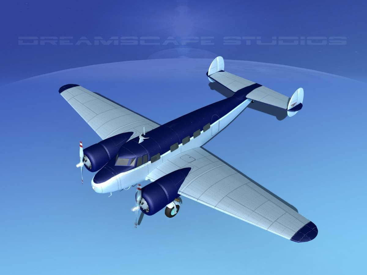 Lockheed L10 Electra Private - 3D Model by Dreamscape Studios