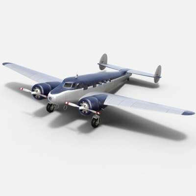 Lockheed L10 Electra Private - 3D Model by Dreamscape Studios