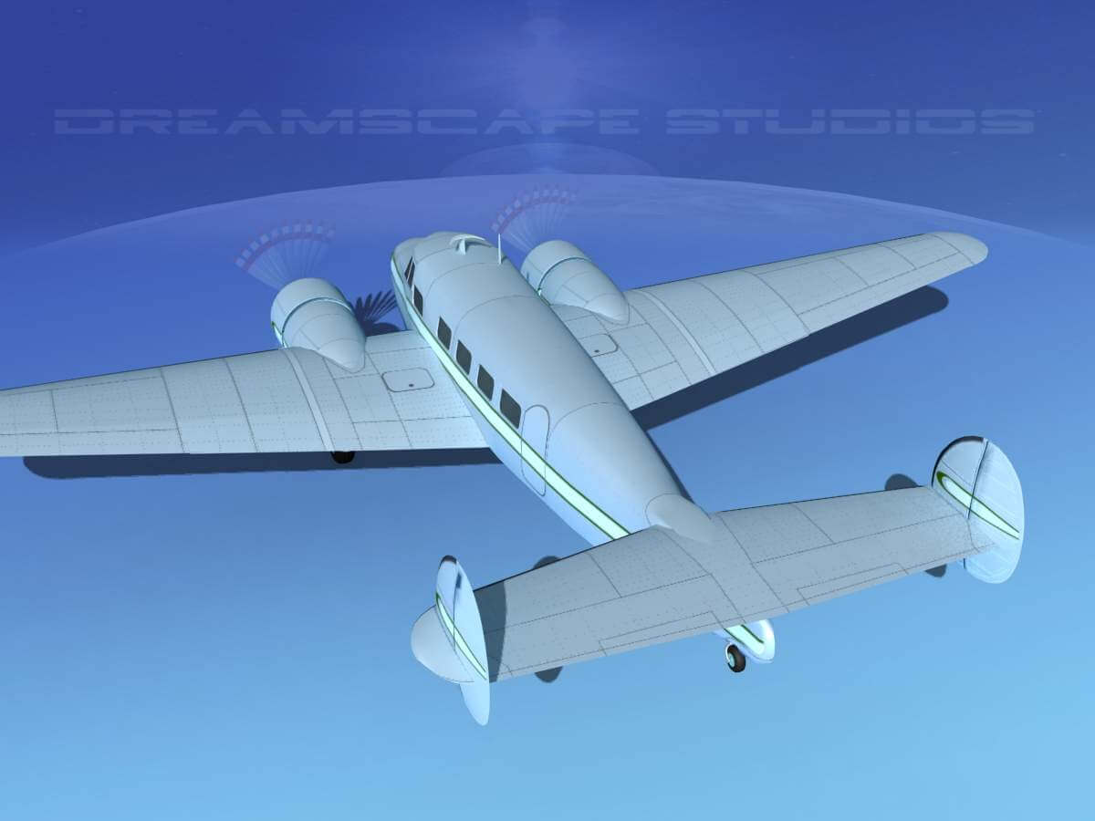Lockheed L10 Electra Private - 3D Model by Dreamscape Studios