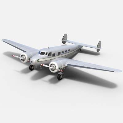 Lockheed L10 Electra Private - 3D Model by Dreamscape Studios