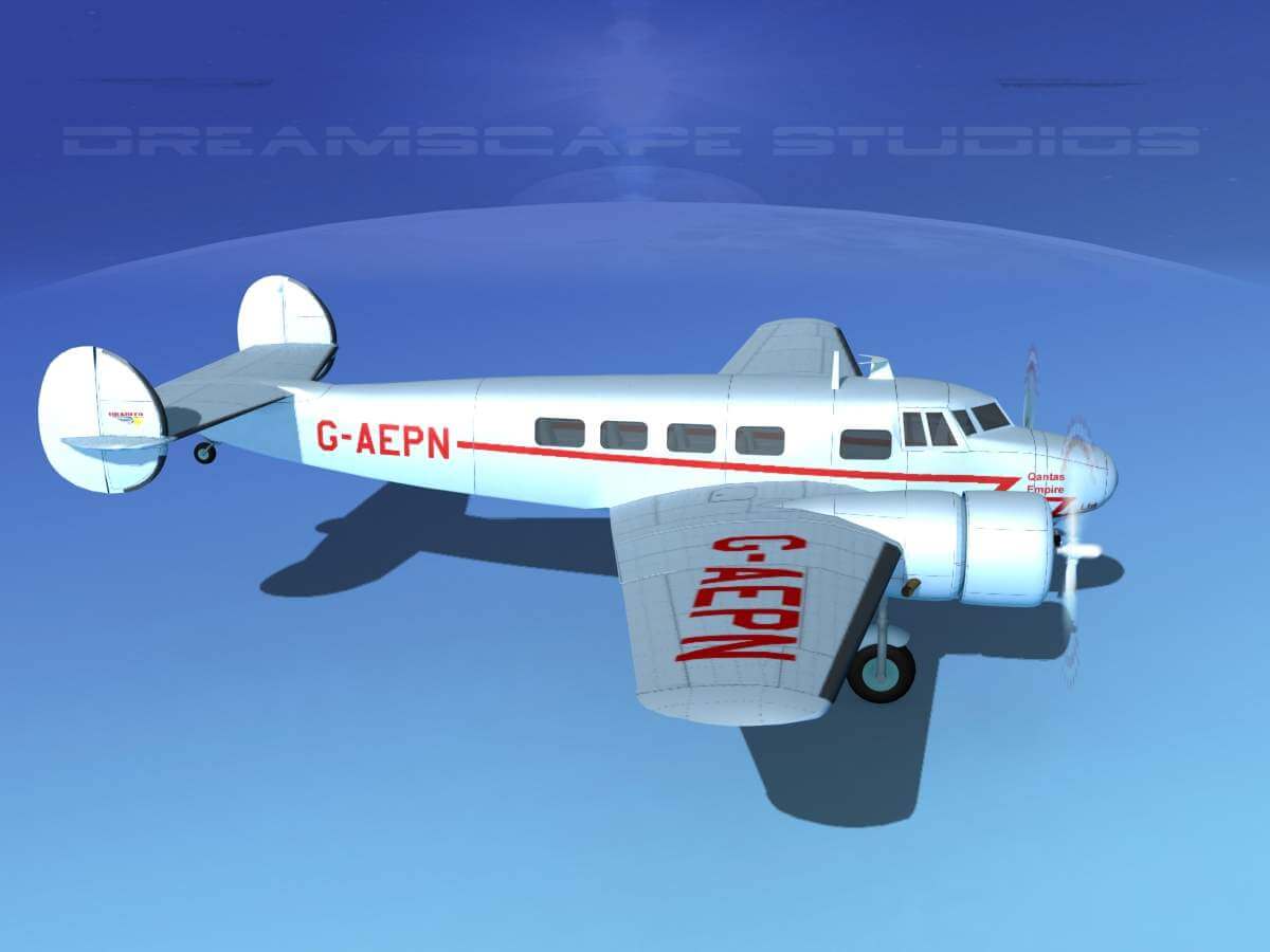 Lockheed L10 Electra Qantas - 3D Model by Dreamscape Studios