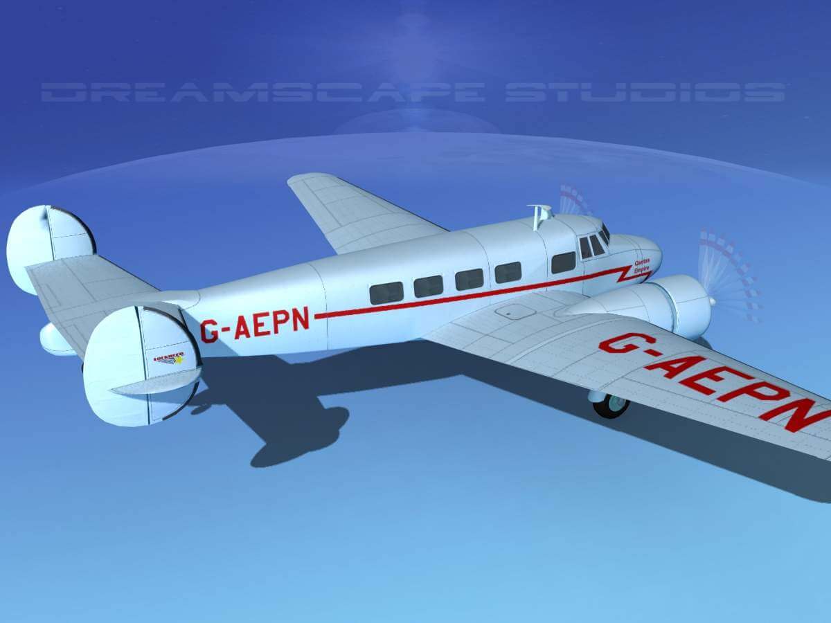Lockheed L10 Electra Qantas - 3D Model by Dreamscape Studios