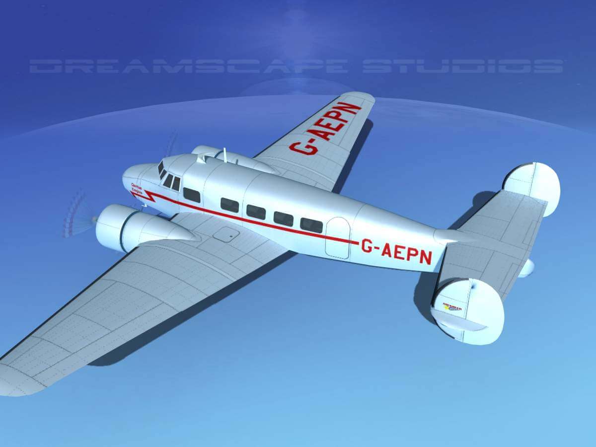 Lockheed L10 Electra Qantas - 3D Model by Dreamscape Studios