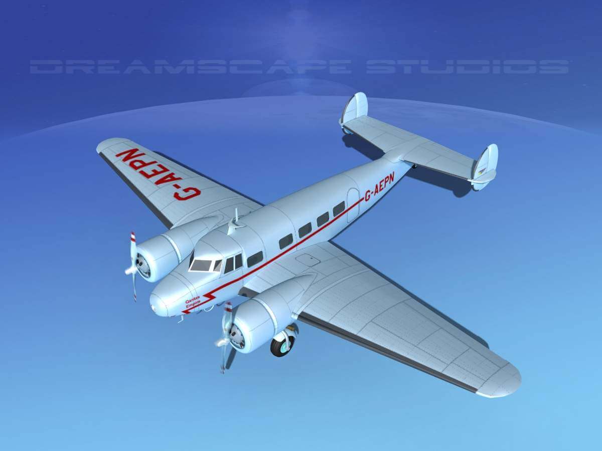 Lockheed L10 Electra Qantas - 3D Model by Dreamscape Studios
