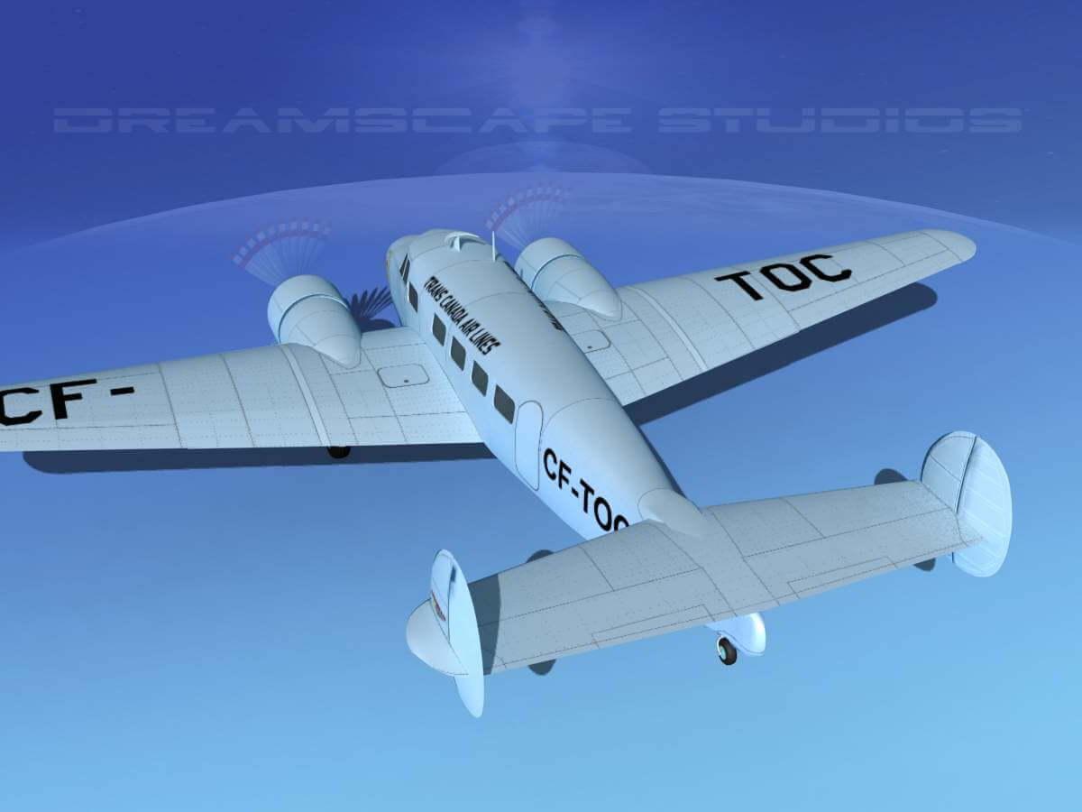 Lockheed L10 Electra Trans-Canada 3D Model by Dreamscape Studios