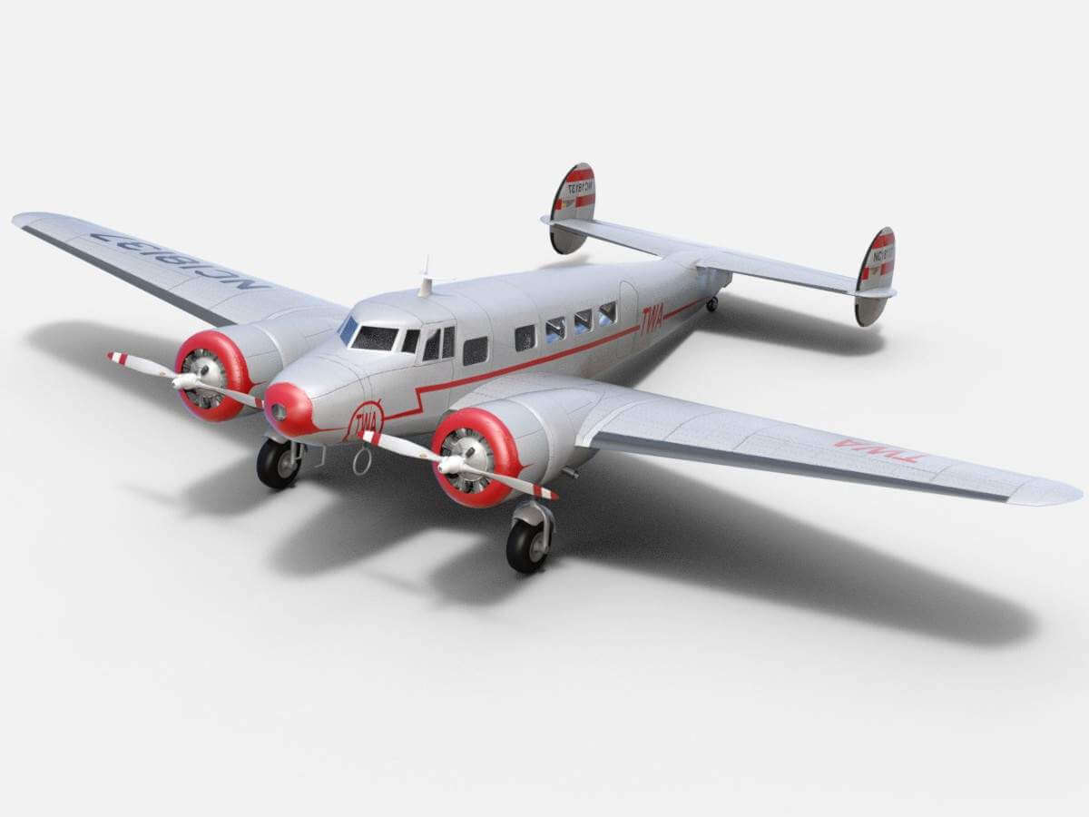 Lockheed L10 Electra Trans World - 3D Model by Dreamscape Studios