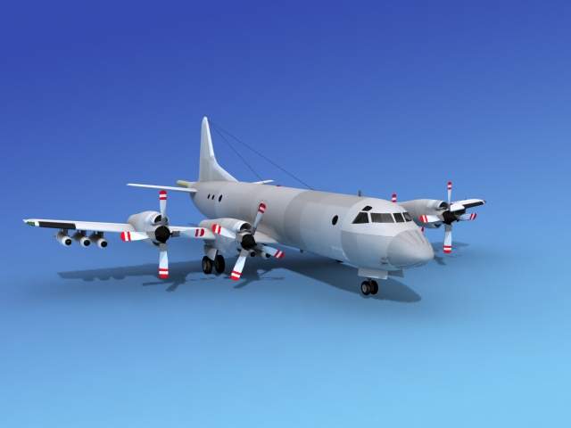 Lockheed P-3 Orion Bare Metal Hp 3D Model by Dreamscape Studios