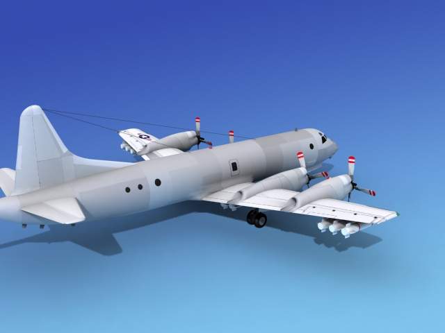 Lockheed P-3 Orion Bare Metal Hp 3D Model by Dreamscape Studios