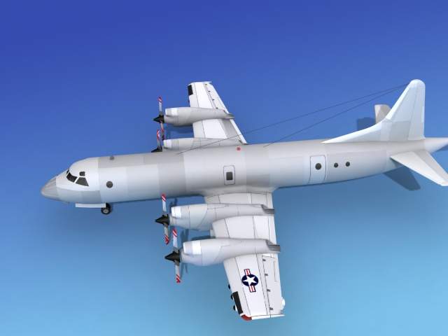 Lockheed P-3 Orion Bare Metal Hp 3D Model by Dreamscape Studios