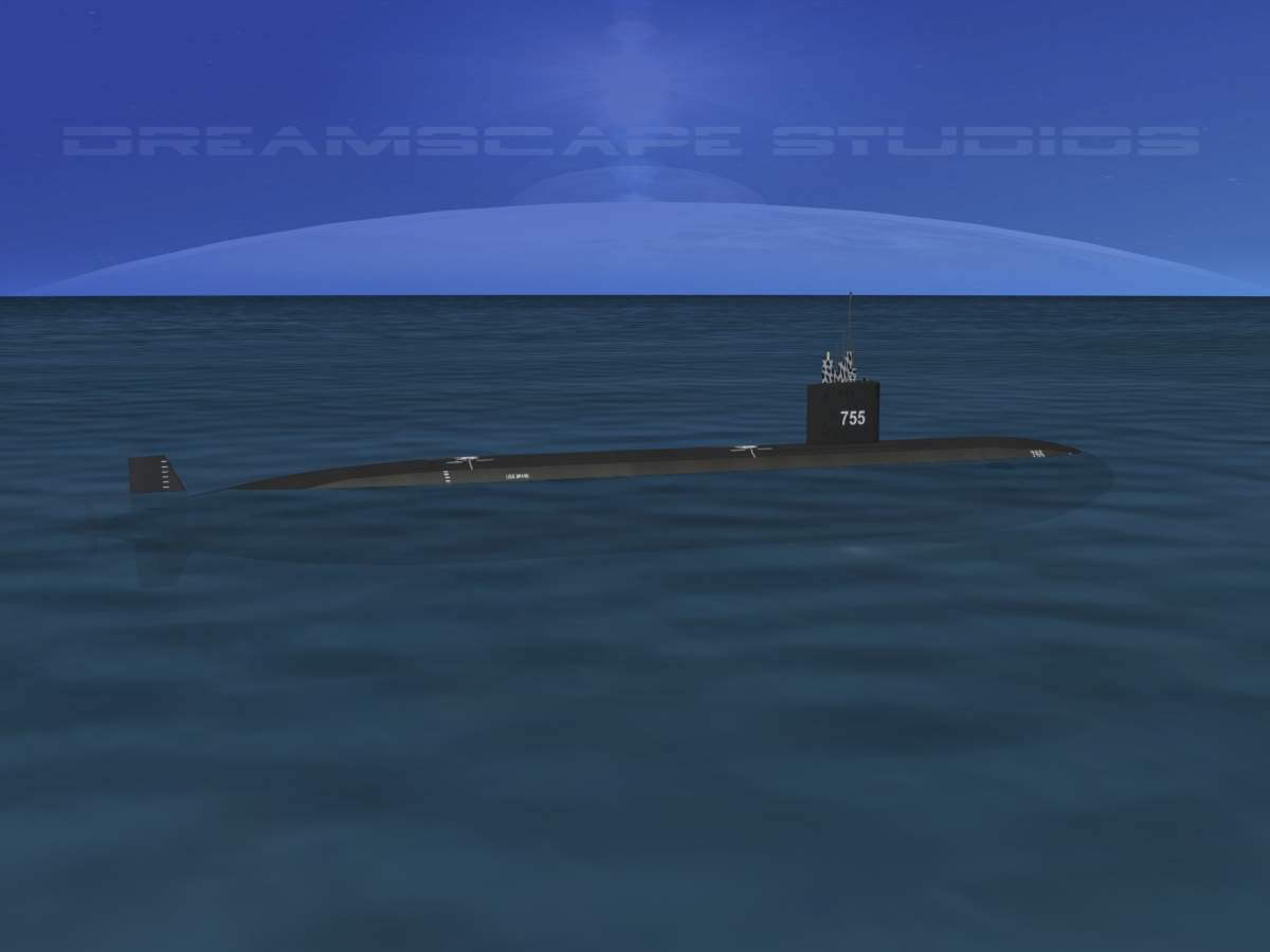 Los Angeles 688i Class USS Miami SSN-755 3D Model by Dreamscape Studios