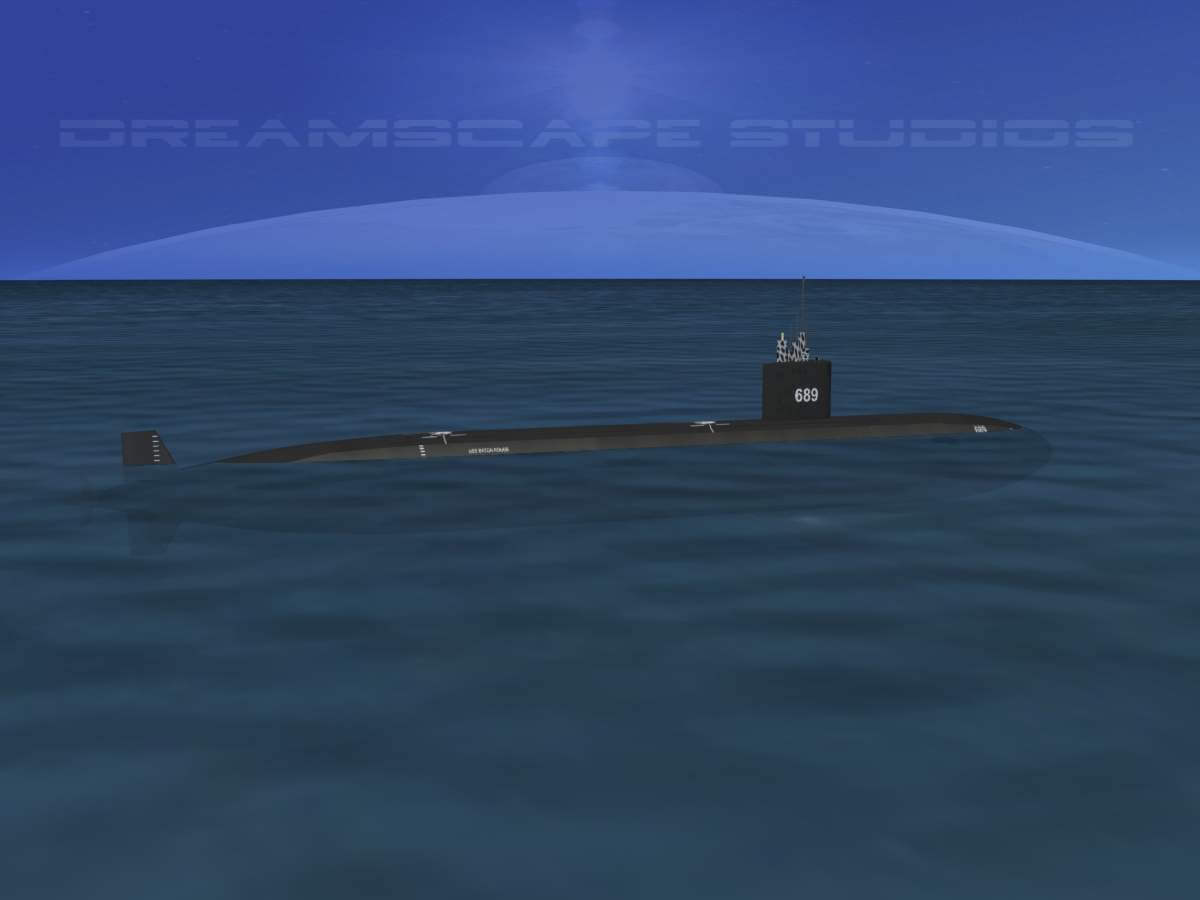 Los Angeles Class USS Baton Rouge SSN-689 3D Model by Dreamscape Studios