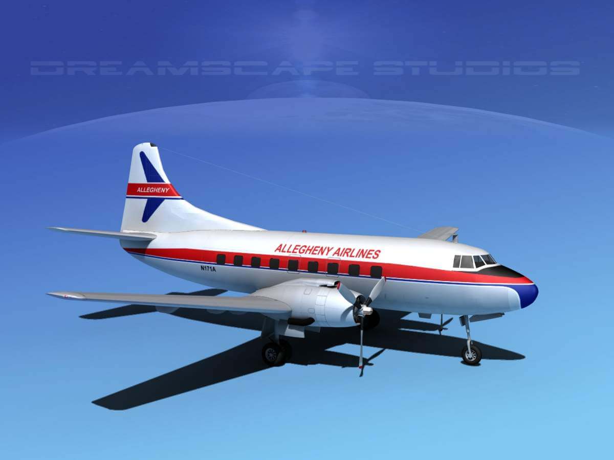 Martin 202 Allegheny Airlines - 3D Model by Dreamscape Studios