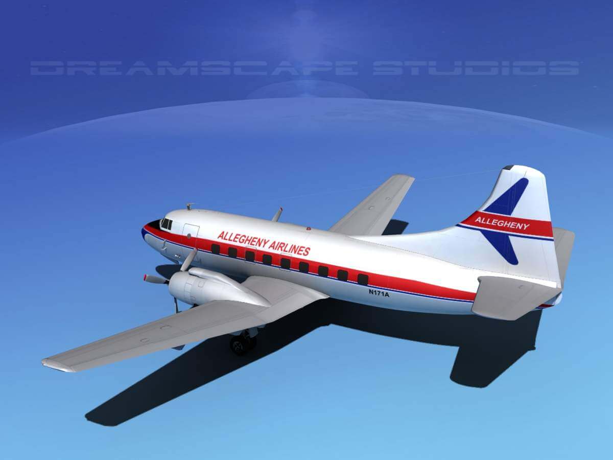 Martin 202 Allegheny Airlines - 3D Model by Dreamscape Studios