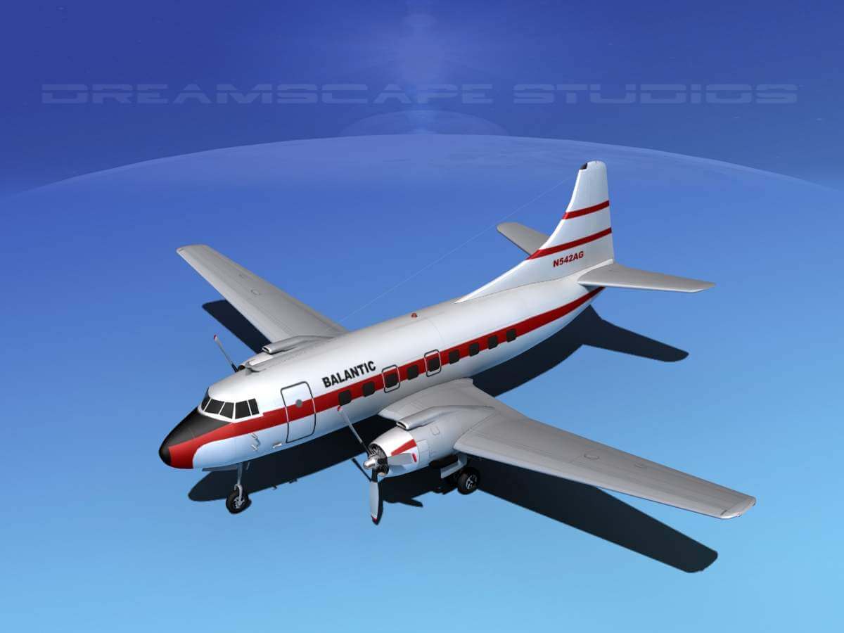 Martin 202 Balantic Airlines - 3D Model by Dreamscape Studios