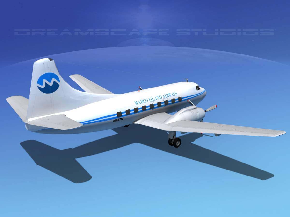 Martin 404 Marco Island Airways - 3D Model by Dreamscape Studios