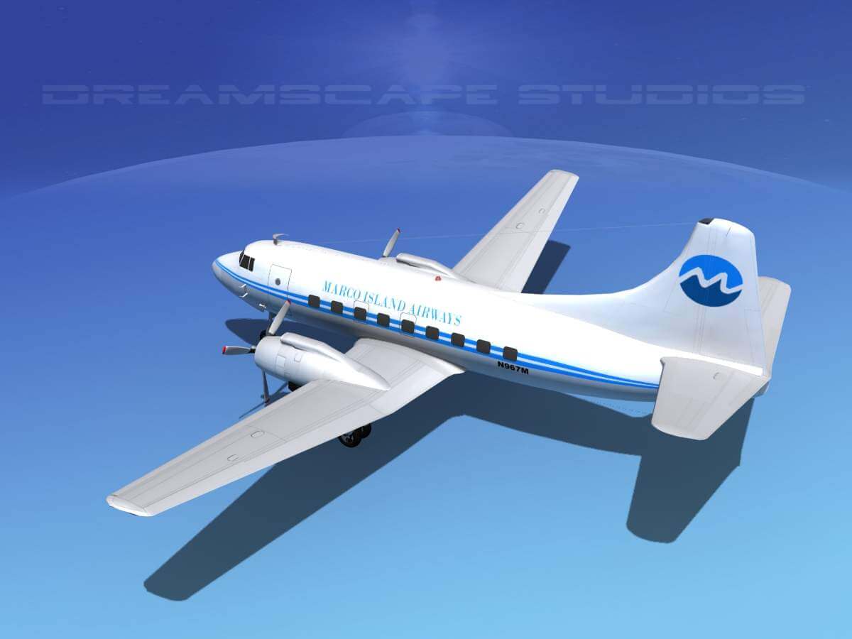 Martin 404 Marco Island Airways - 3D Model by Dreamscape Studios