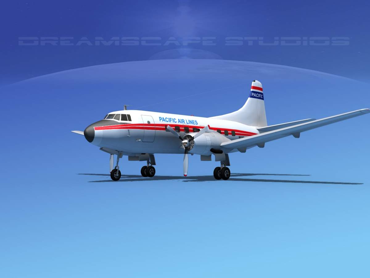 Martin 404 Pacific Air Lines - 3D Model by Dreamscape Studios
