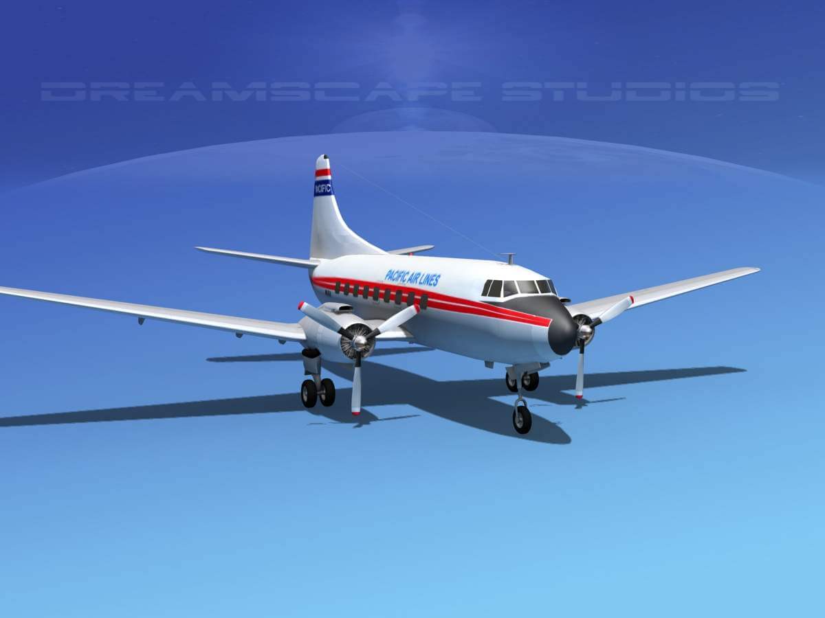 Martin 404 Pacific Air Lines - 3D Model by Dreamscape Studios
