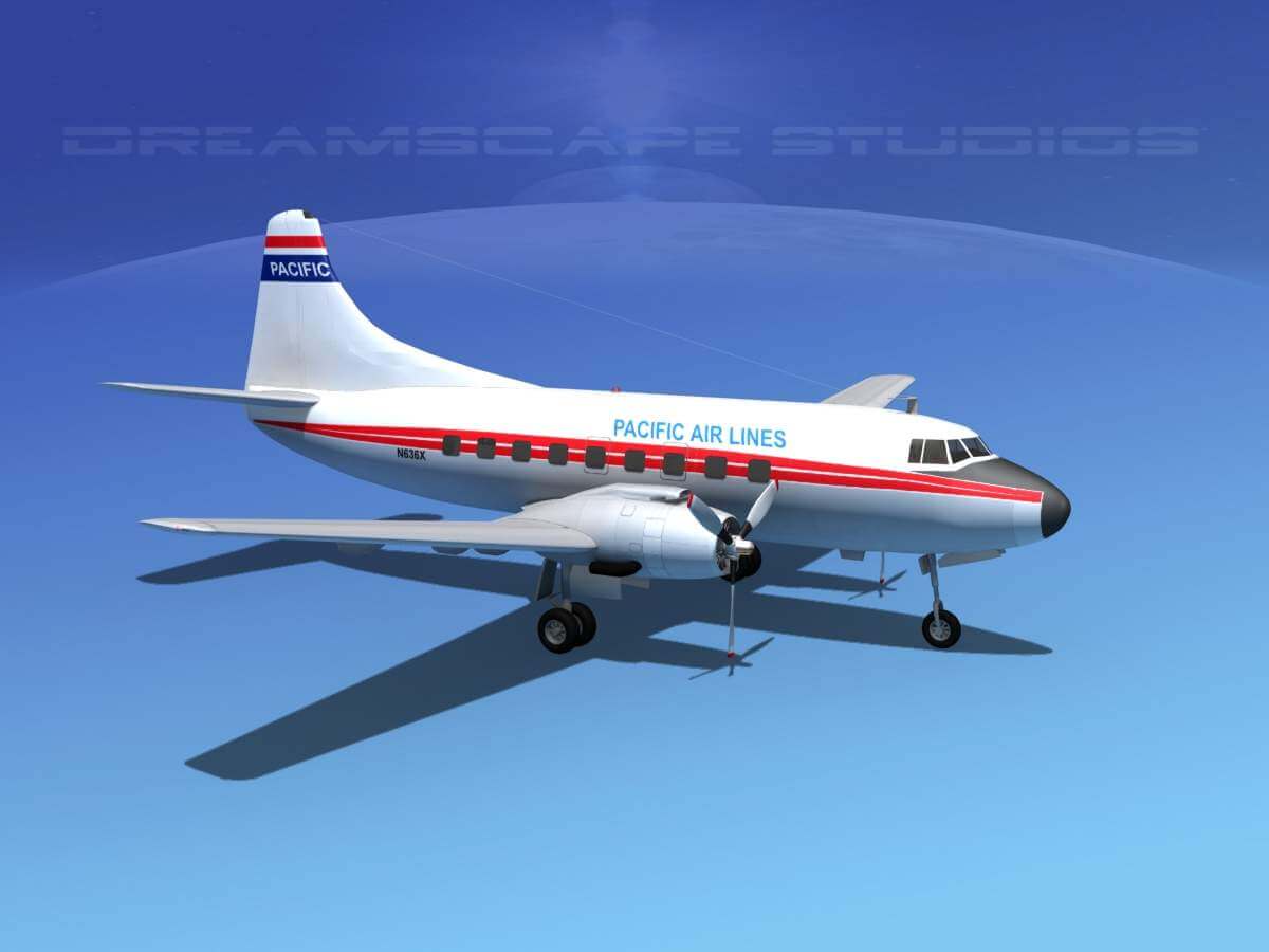 Martin 404 Pacific Air Lines - 3D Model by Dreamscape Studios