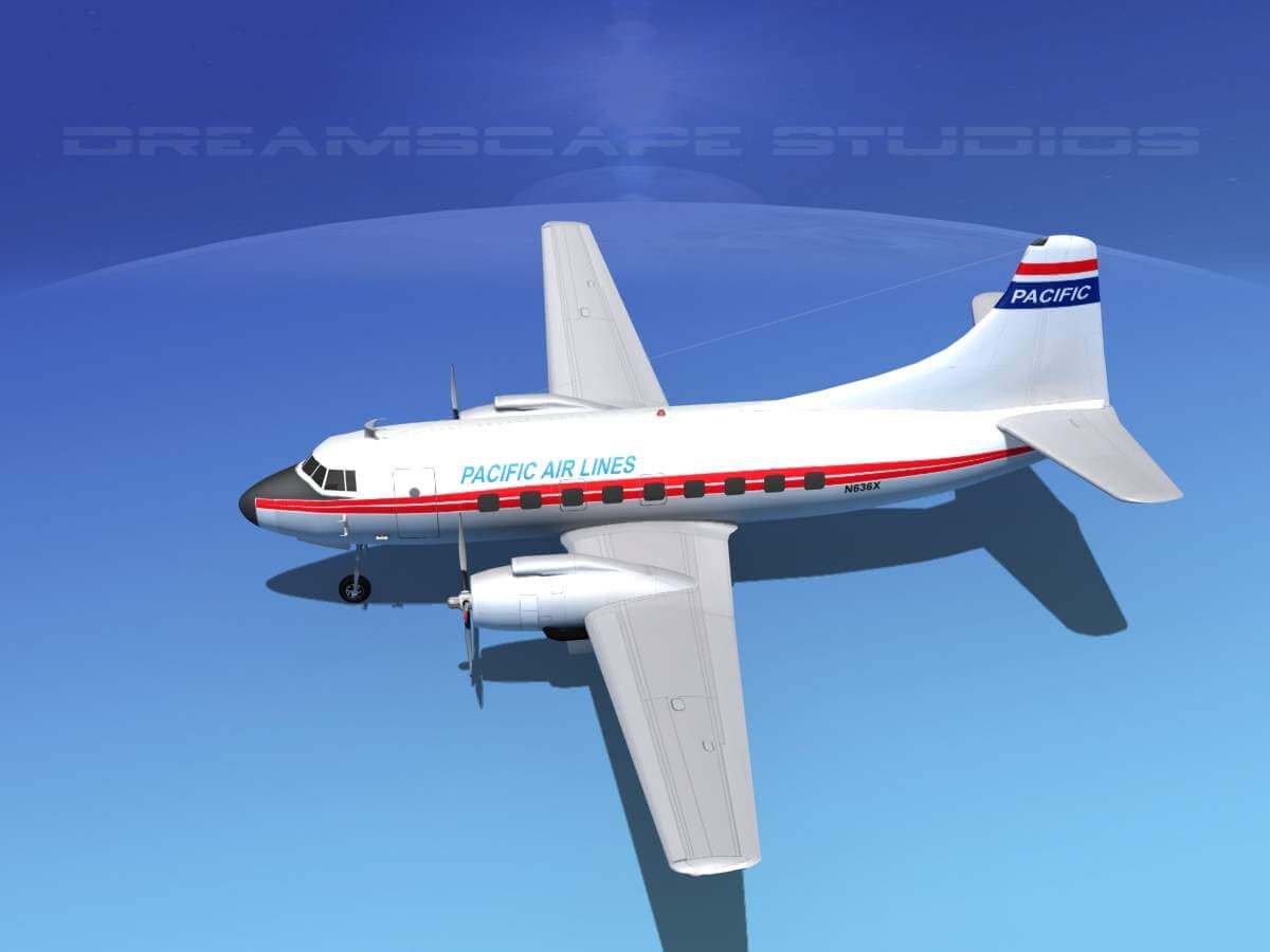 Martin 404 Pacific Air Lines - 3D Model by Dreamscape Studios