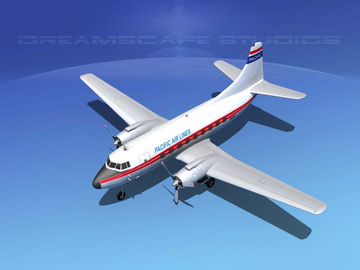 Martin 404 Pacific Air Lines - 3D Model by Dreamscape Studios