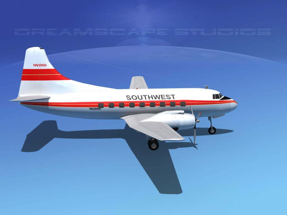 Martin 404 Southwest Airways - 3D Model by Dreamscape Studios