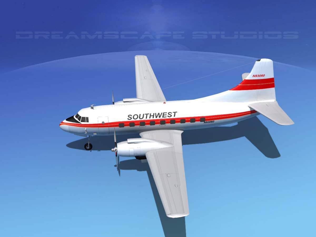 Martin 404 Southwest Airways - 3D Model by Dreamscape Studios