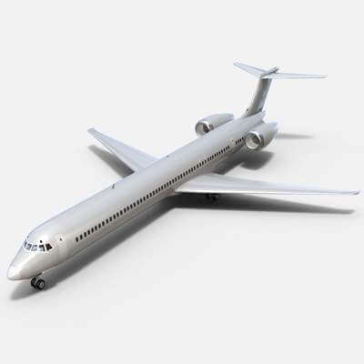 McDonnell Douglas MD-90 Bare Metal 3D Model by Dreamscape Studios