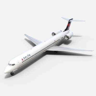 McDonnell Douglas MD80 Delta - 3D Model by Dreamscape Studios