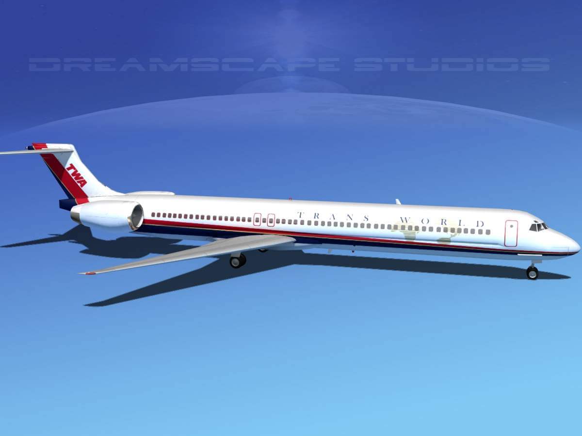 McDonnell Douglas MD80 Trans World Airways - 3D Model by Dreamscape Studios